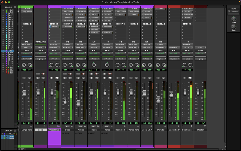 Pro Tools Mixing Templates | DXT3R