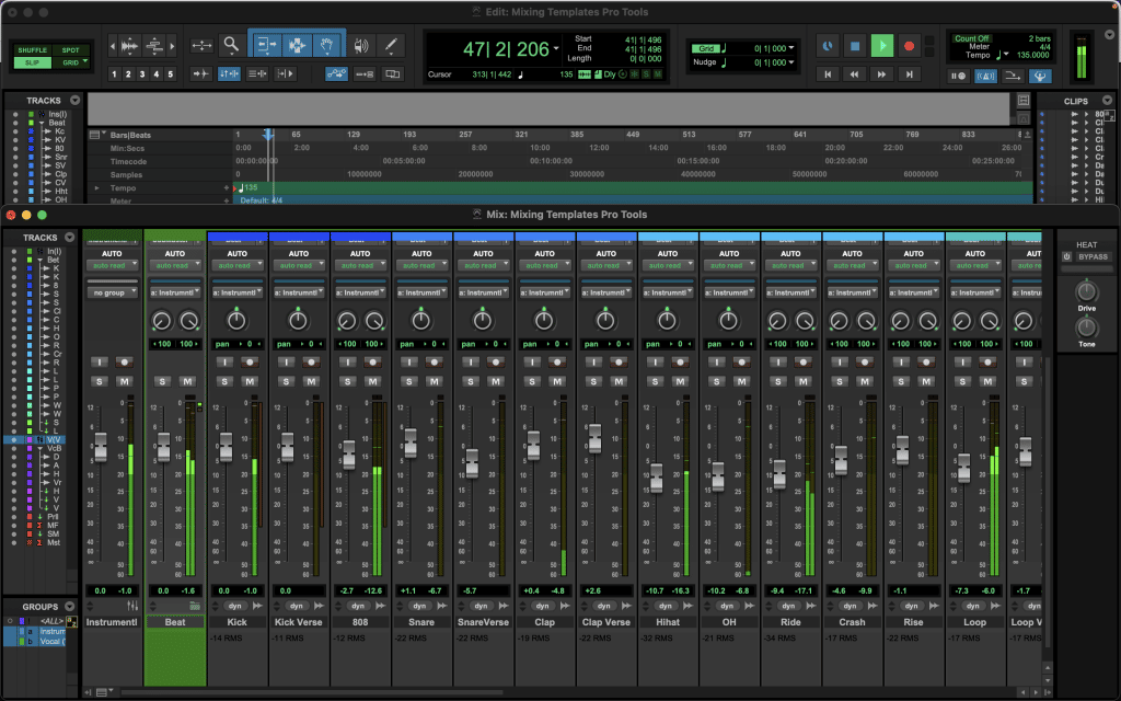 Pro Tools Mixing Templates | DXT3R